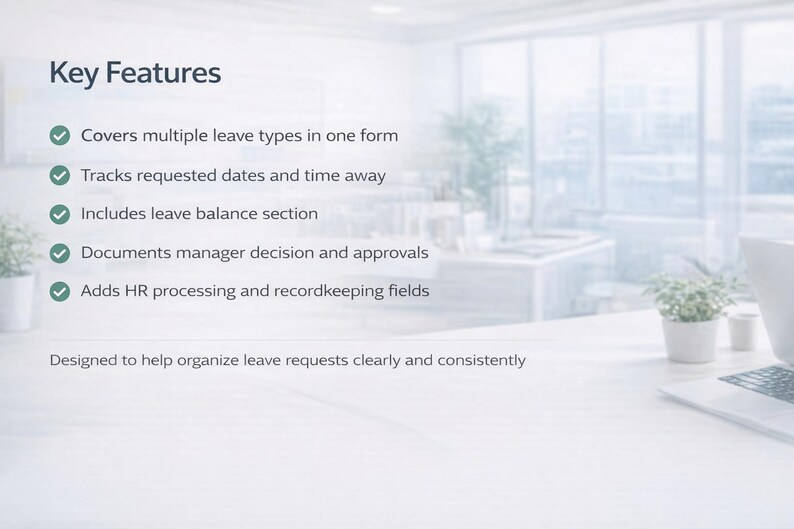 Leave Request Form | Employee PTO & Time off Template - Etsy