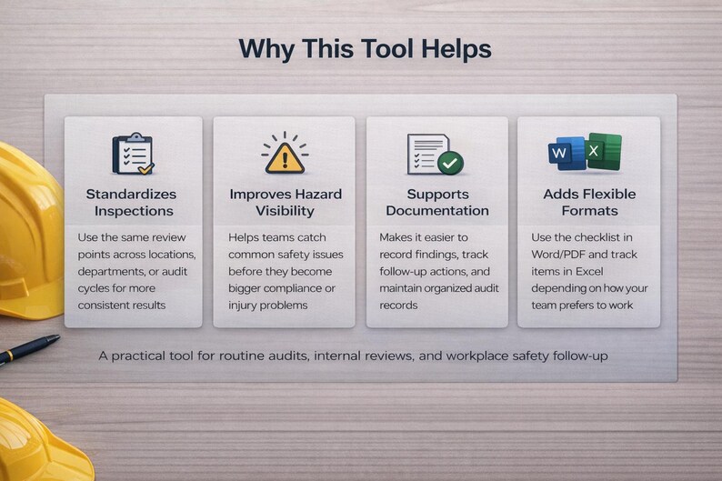 Workplace Safety Audit Checklist | Safety Inspection Template, Excel ...