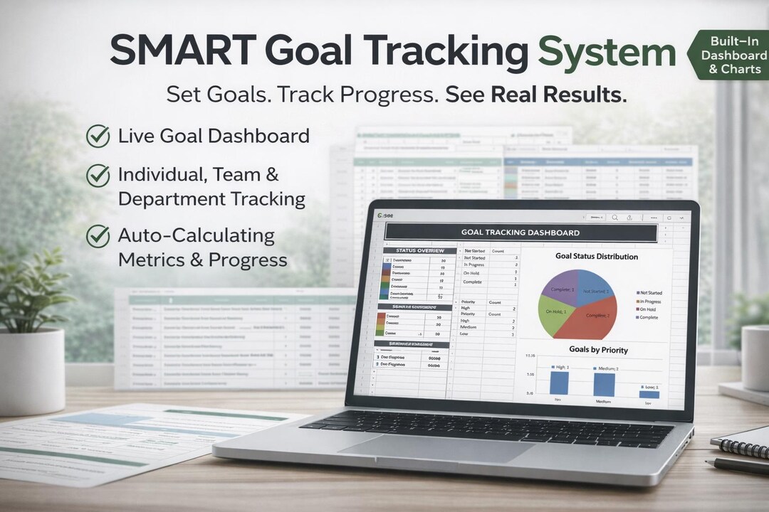 SMART Goal Tracking System – Excel Goal Tracker With Dashboard - Etsy