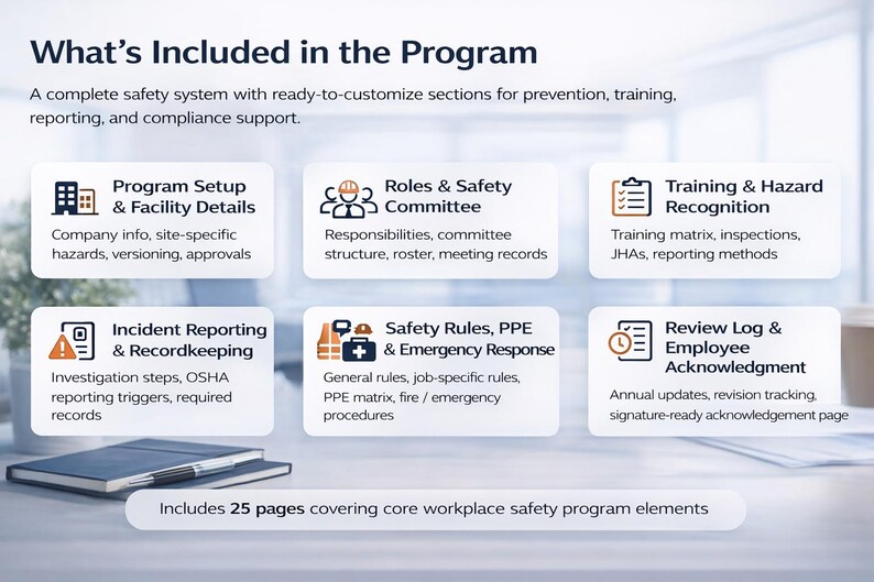 Workplace Health & Safety Program Template - Etsy Canada