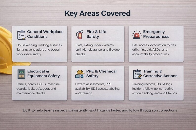Workplace Safety Audit Checklist | Safety Inspection Template, Excel ...