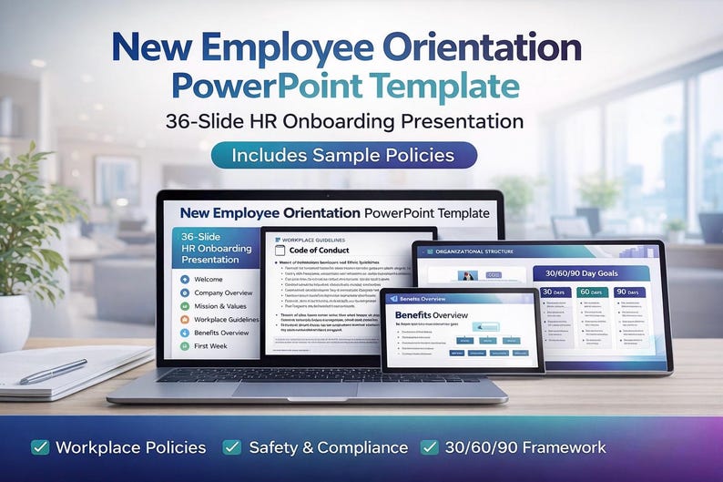 New Employee Orientation Powerpoint Template | HR Onboarding ...