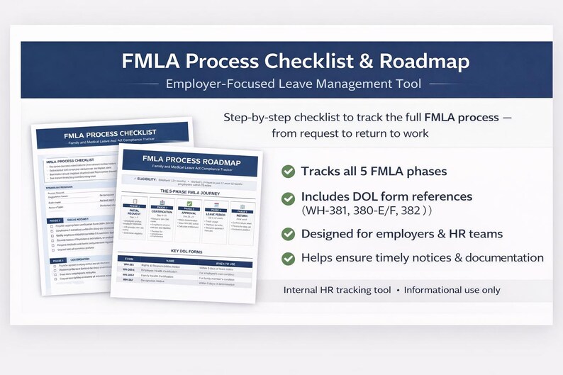Employer FMLA Checklist and Roadmap | HR Compliance (digital Download ...