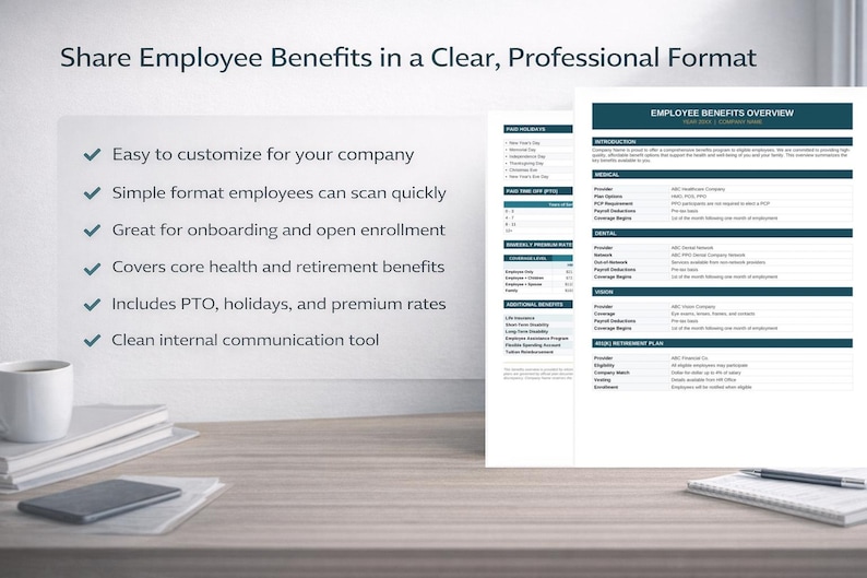Employee Benefits Overview Template - Etsy Australia