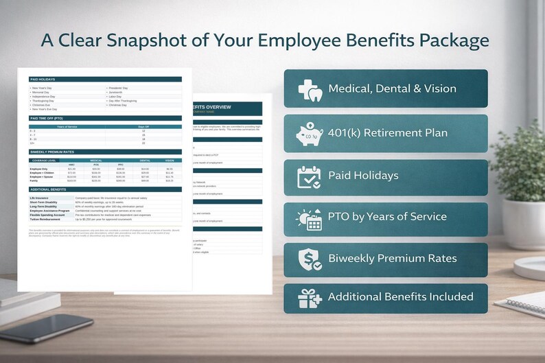 Employee Benefits Overview Template - Etsy UK
