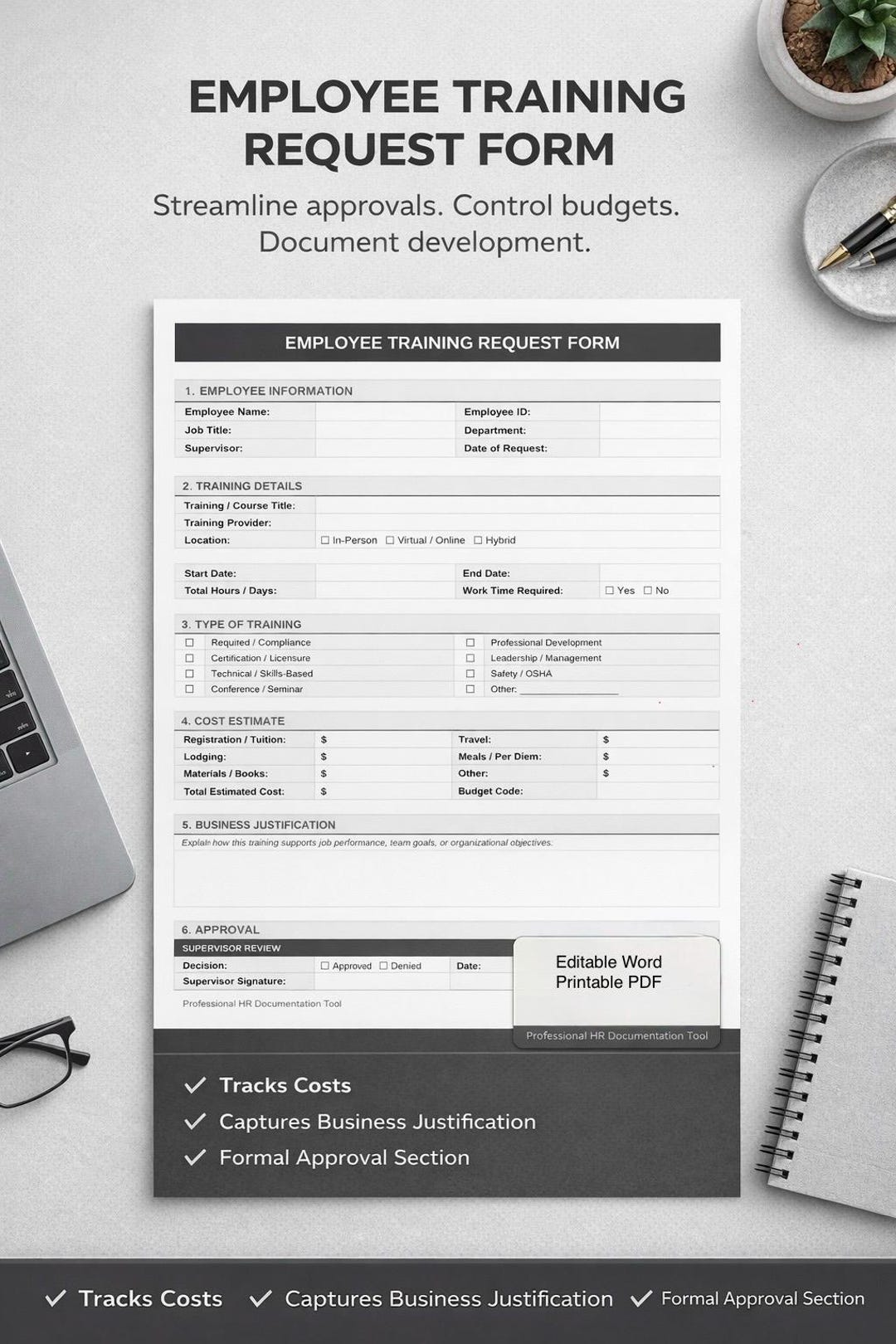 Modèle de formulaire de demande de formation des employés | Approbation ...