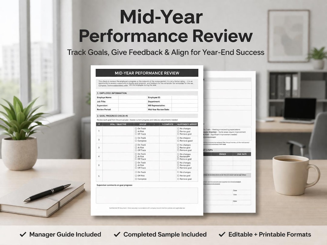 Mid-year Performance Review Template | Employee Review Form + Manager ...