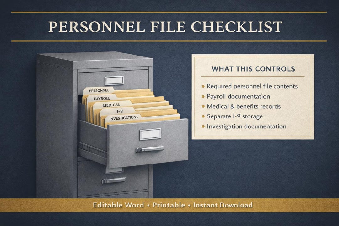 Personnel File Checklist for Employers - Etsy