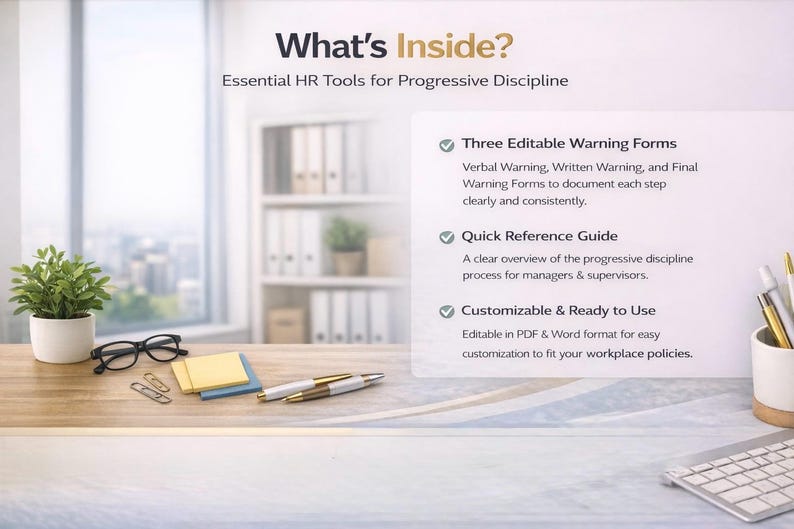 Progressive Discipline Forms + Manager Guide | Verbal, Written & Final ...