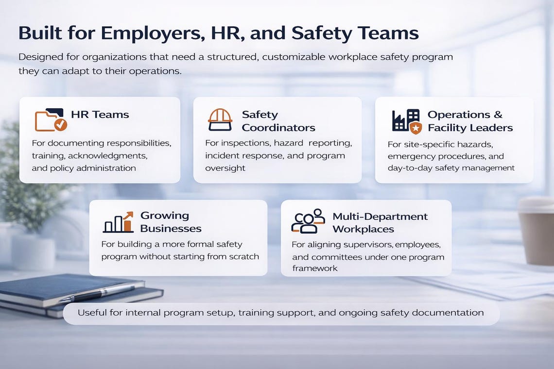 Workplace Health & Safety Program Template - Etsy Canada