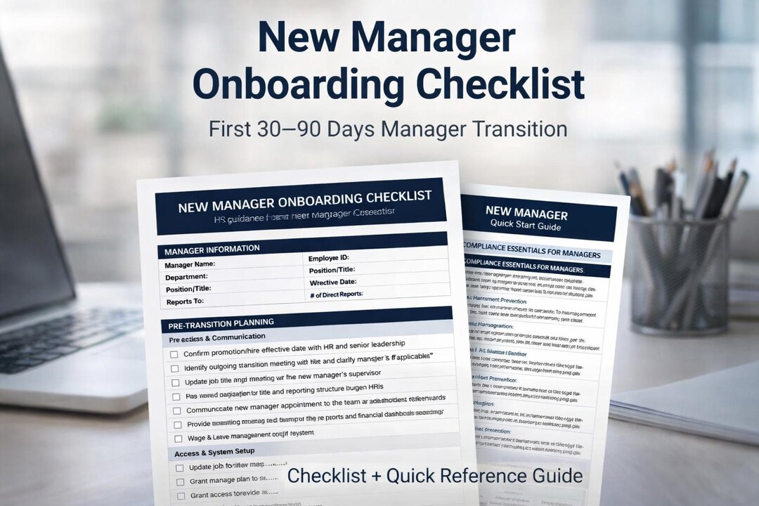 New Manager Onboarding Checklist | First 30-60-90 Day Manager ...