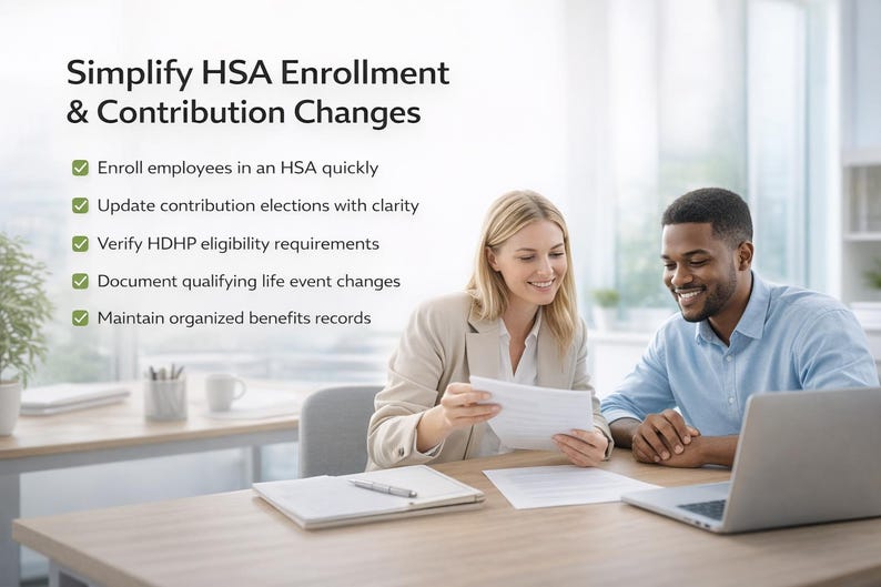 HSA Enrollment Form Template | Editable Employee Contribution Form - Etsy
