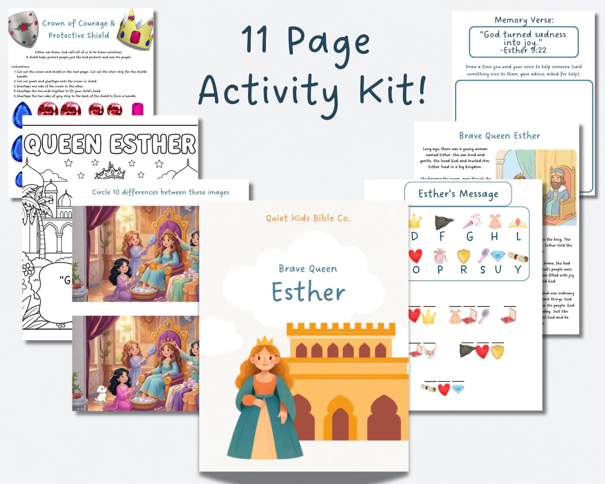 Queen Esther Curriculum, Purim Lesson for Kids, Sunday School Puzzles ...