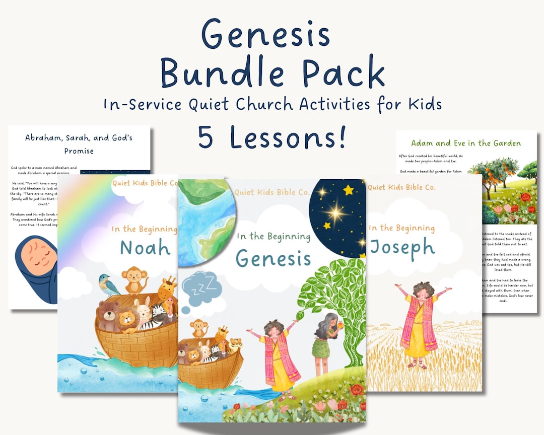 Genesis Lesson Bundle for Kids, All 5 Bible Lessons, Activities, Crafts ...