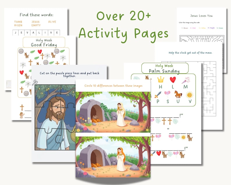 Holy Week, Easter Sunday & Palm Sunday Curriculum, 6 Bible Lessons for ...