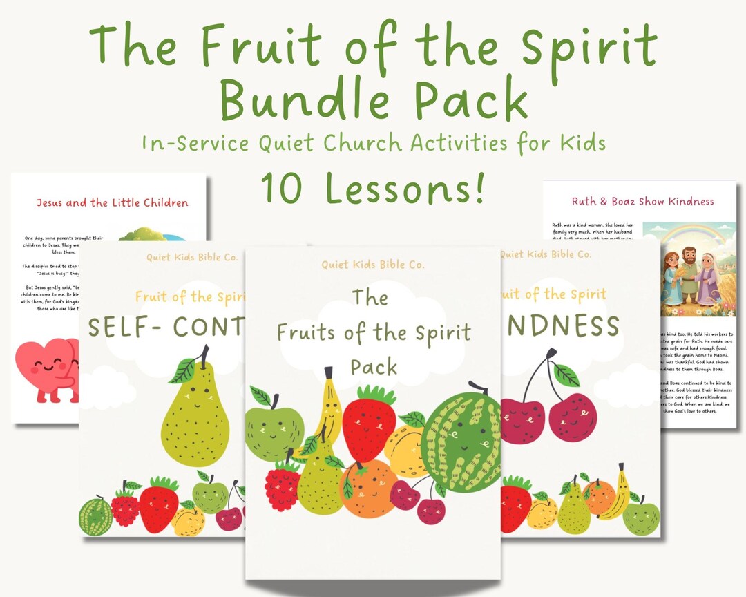 Fruit of the Spirit Bundle for Kids, All 10 Bible Lessons, Activities ...