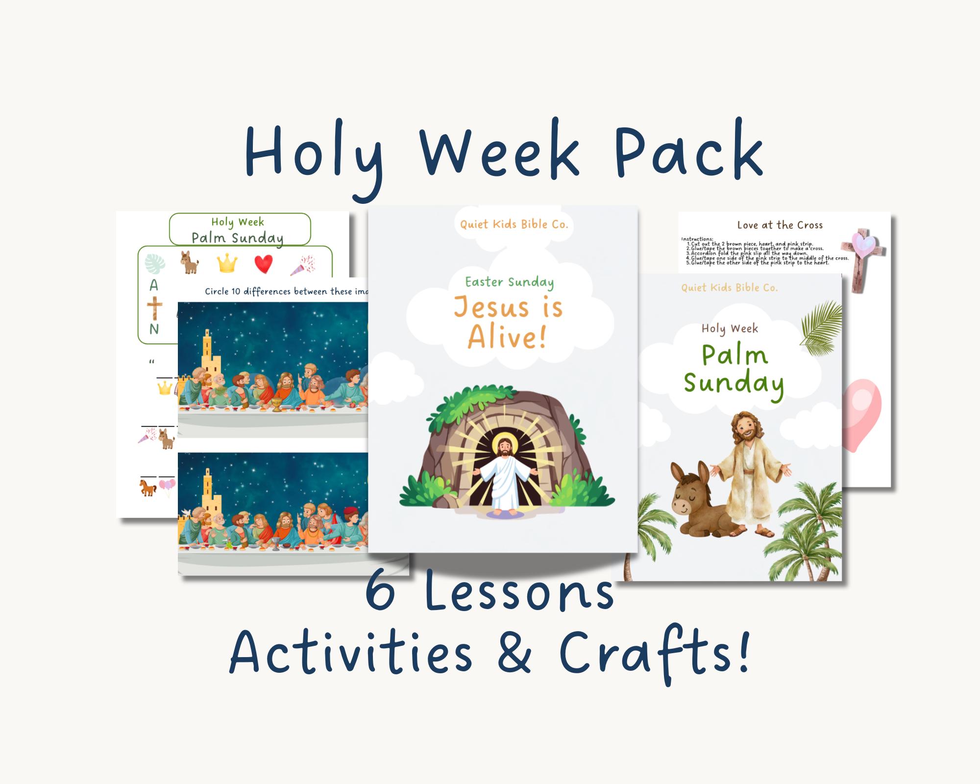Holy Week, Easter Sunday & Palm Sunday Curriculum, 6 Bible Lessons for ...