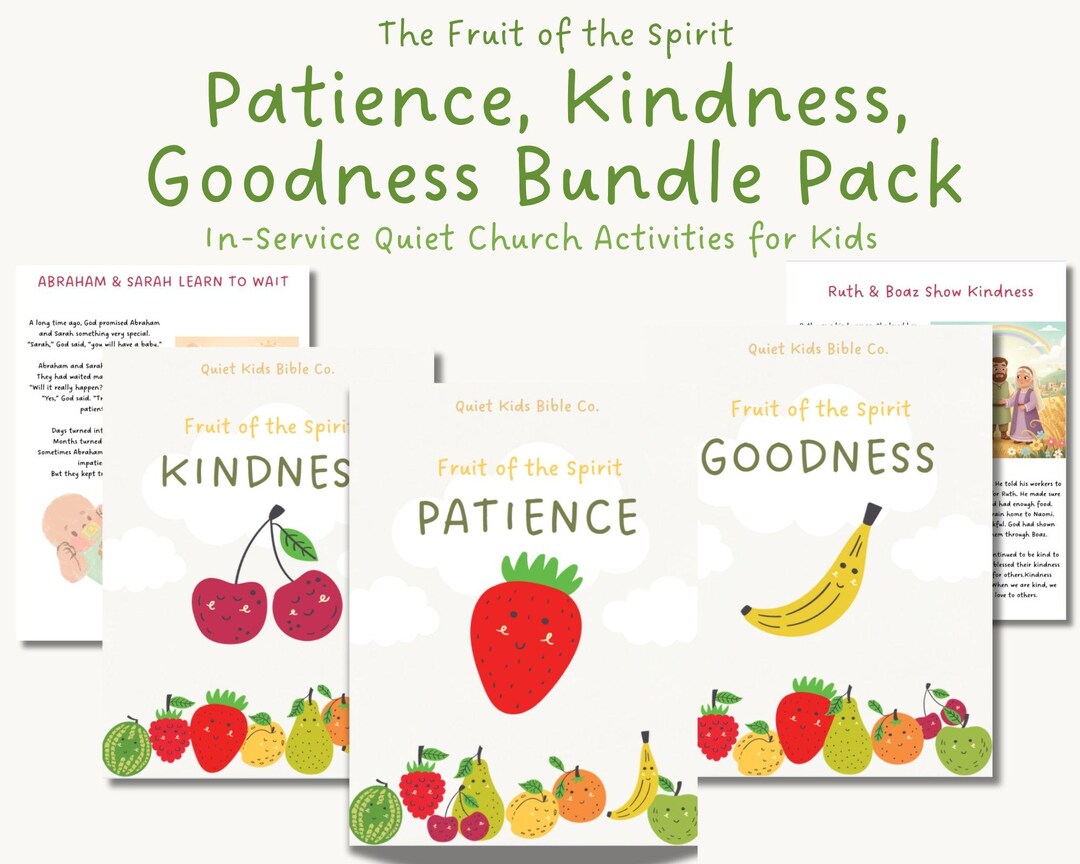 Fruits of the Spirit Bundle – 3 Printable Bible Lessons PDF, Patience ...