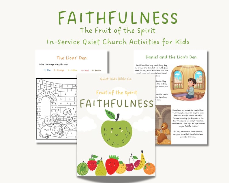 Faithfulness a Fruits of the Spirit Activities for Kids PDF, Bible ...