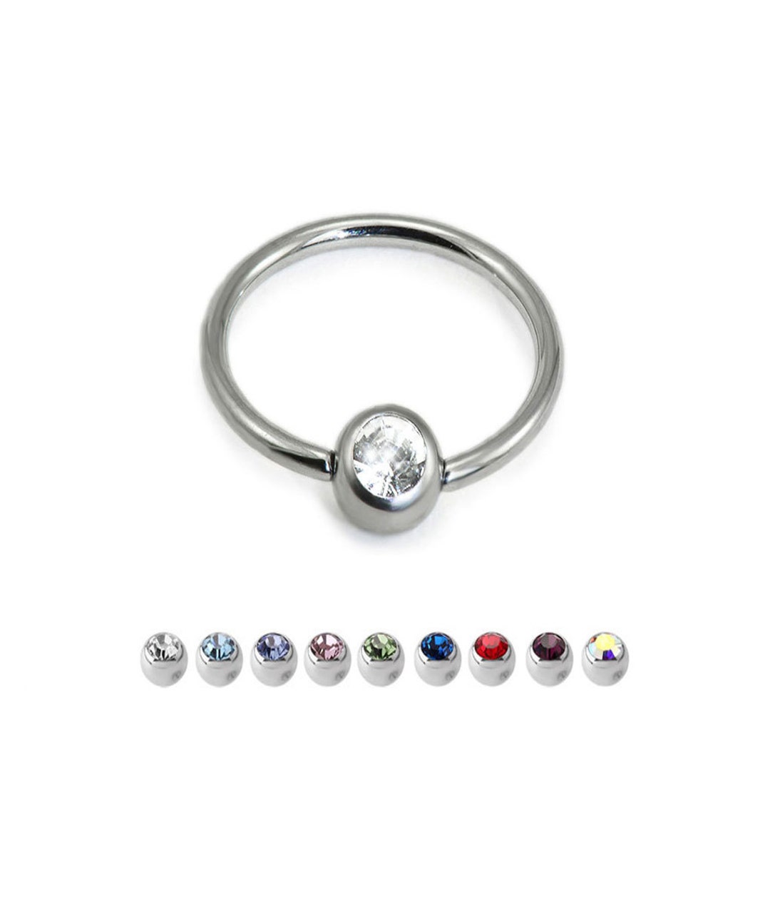 316L Surgical Steel or Titanium Captive Bead Ring CBR Nose Ring Helix ...