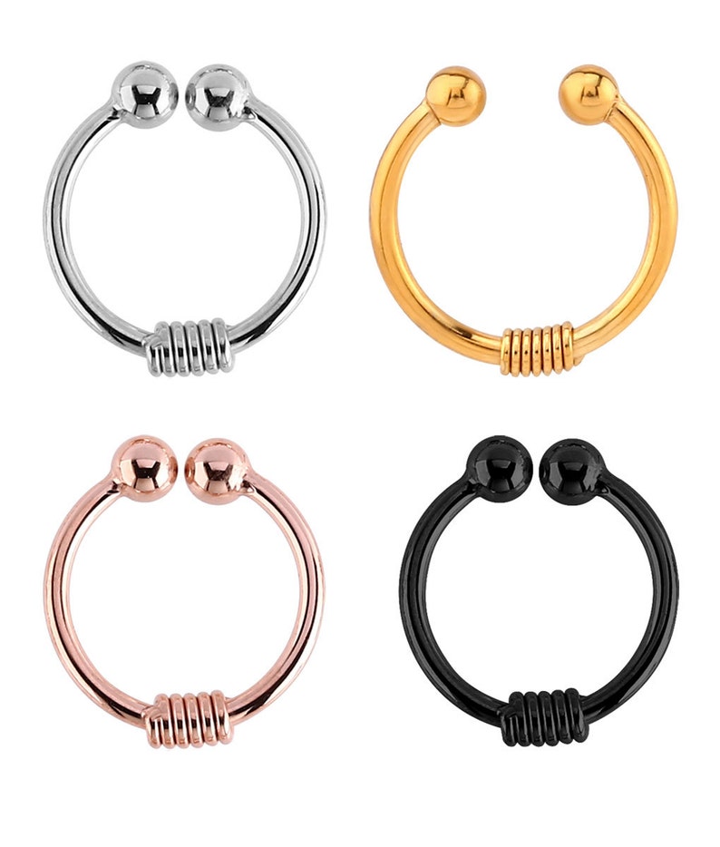 316l Surgical Steel Fake Septum Faux Nose Ring Non Pierced Etsy