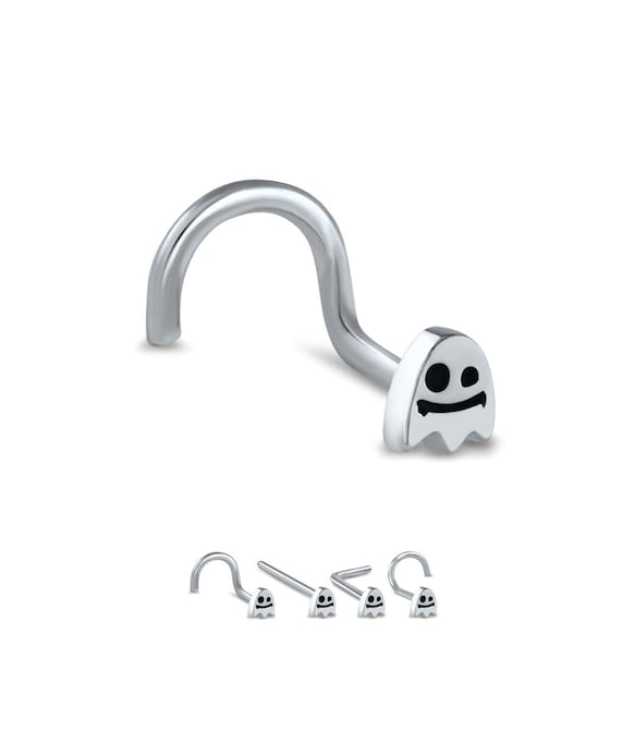 Buy 316L Surgical Steel Nose Ring Stud Screw L Bend Halloween Ghost. Choose Your Style 20G. Online in India Etsy