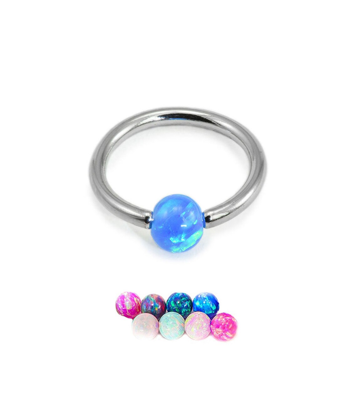 316L Surgical Steel Captive Bead Ring CBR Nose Ring Helix Ear Cartilage ...