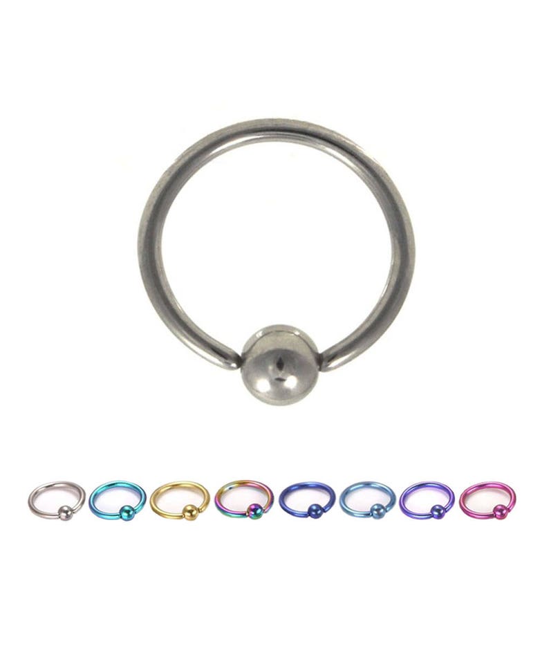 Titanium Nose Ring Captive Bead Hoop Daith Helix Cartilage | Etsy