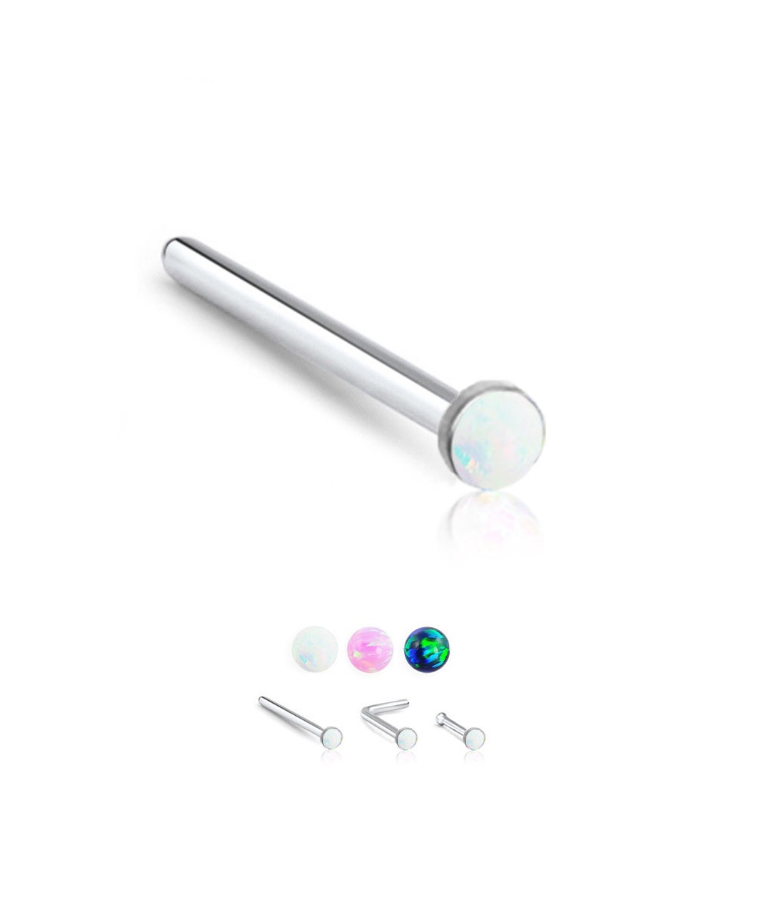 925 Sterling Silver Nose Stud Straight, Lbend, Nose Bone Ring 2.5mm ...