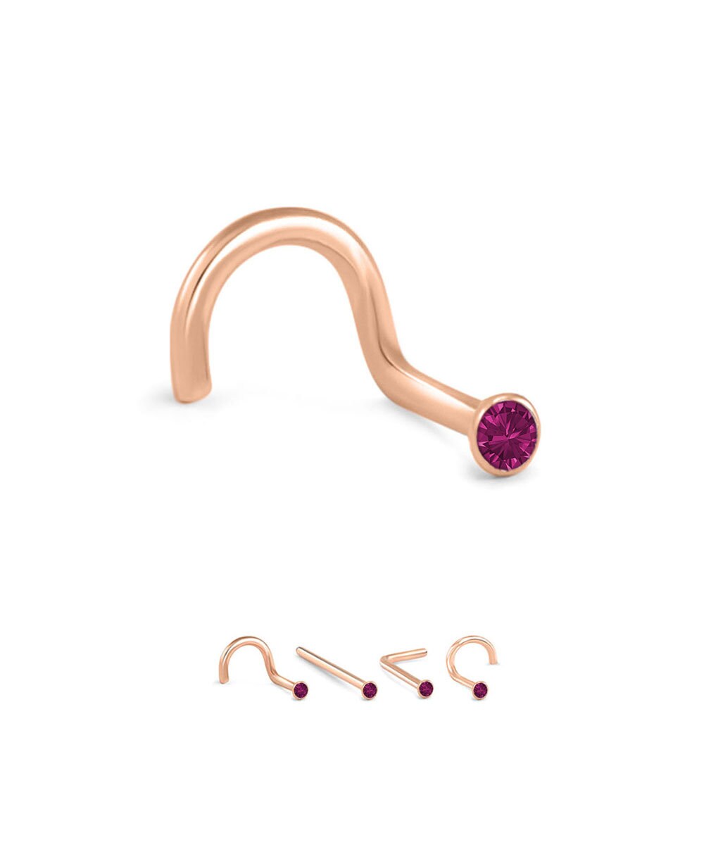 Rose Gold PVD Coated 316L Surgical Steel Rose Pink Bezel Set - Etsy