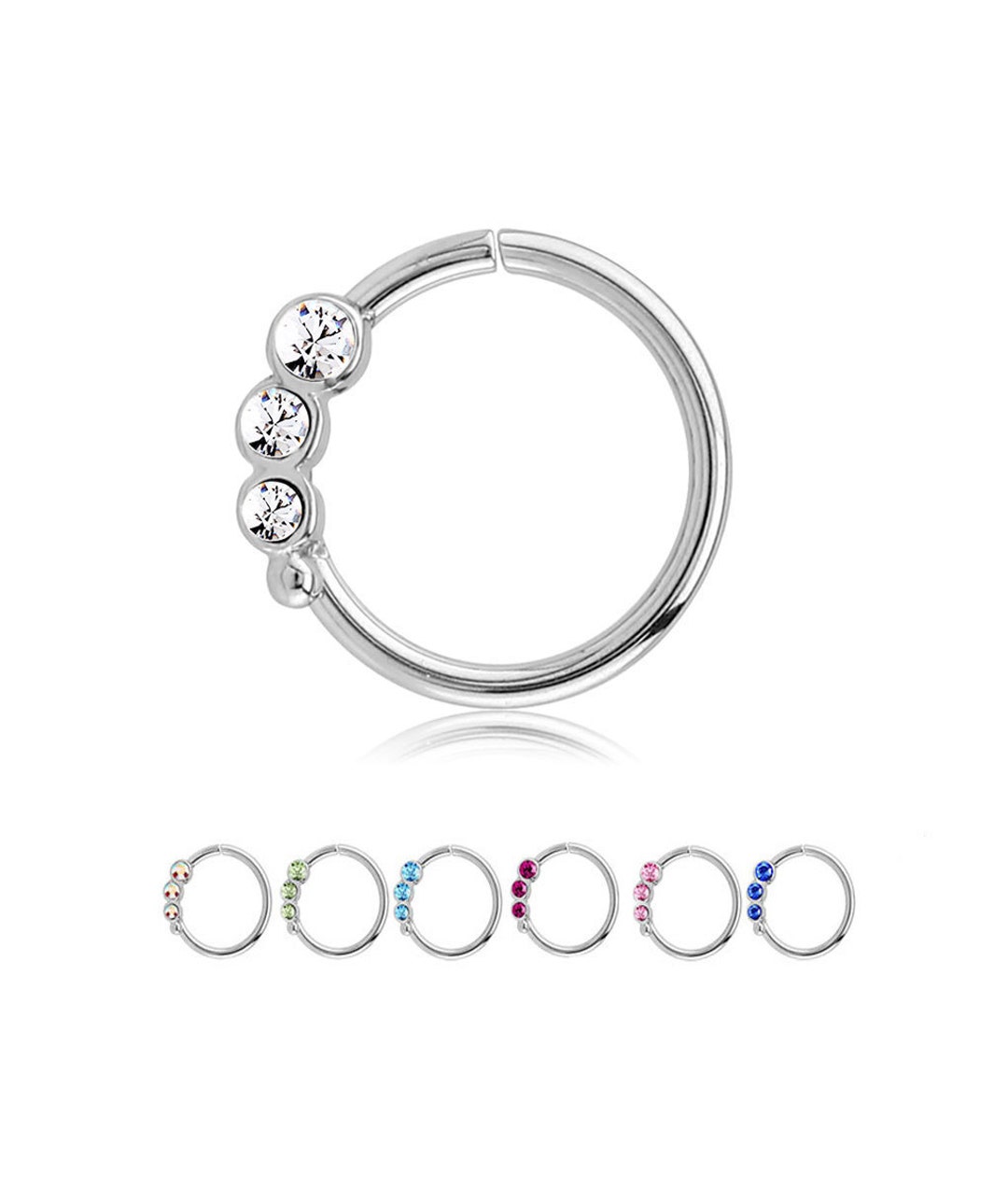 316L Surgical Steel Seamless Continuous Nose Ring Helix Daith Ear Cartilage Hoop Choose Your ...