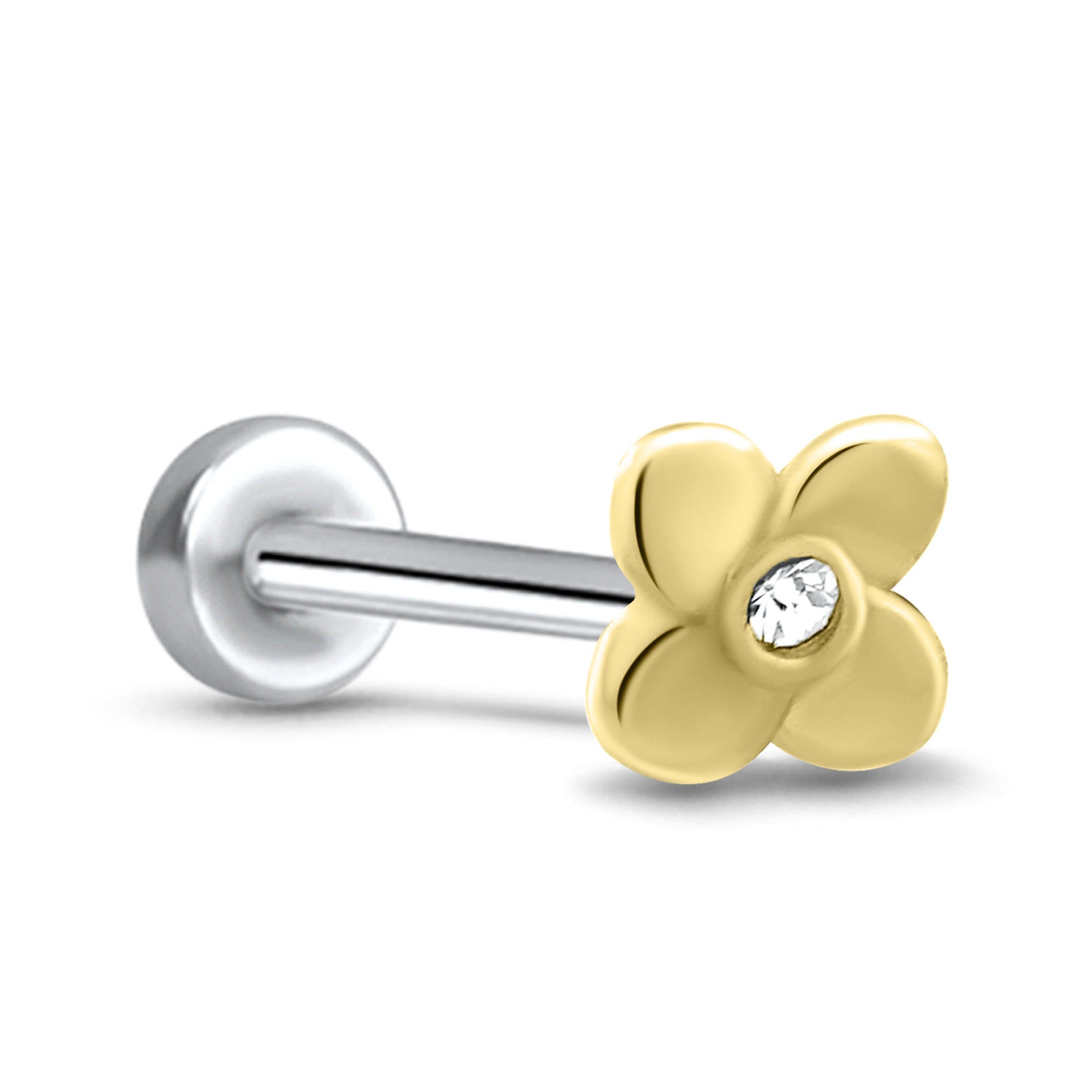 316L Surgical Steel Labret Style Nose Monroe Stud Screw Post Flower ...