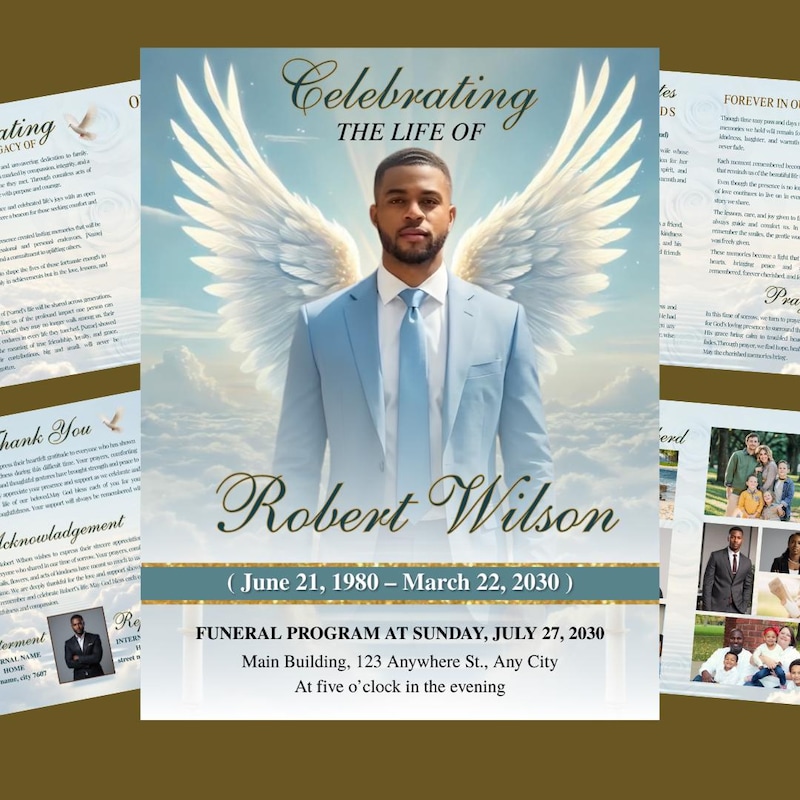 Obituary Template Dove - Etsy