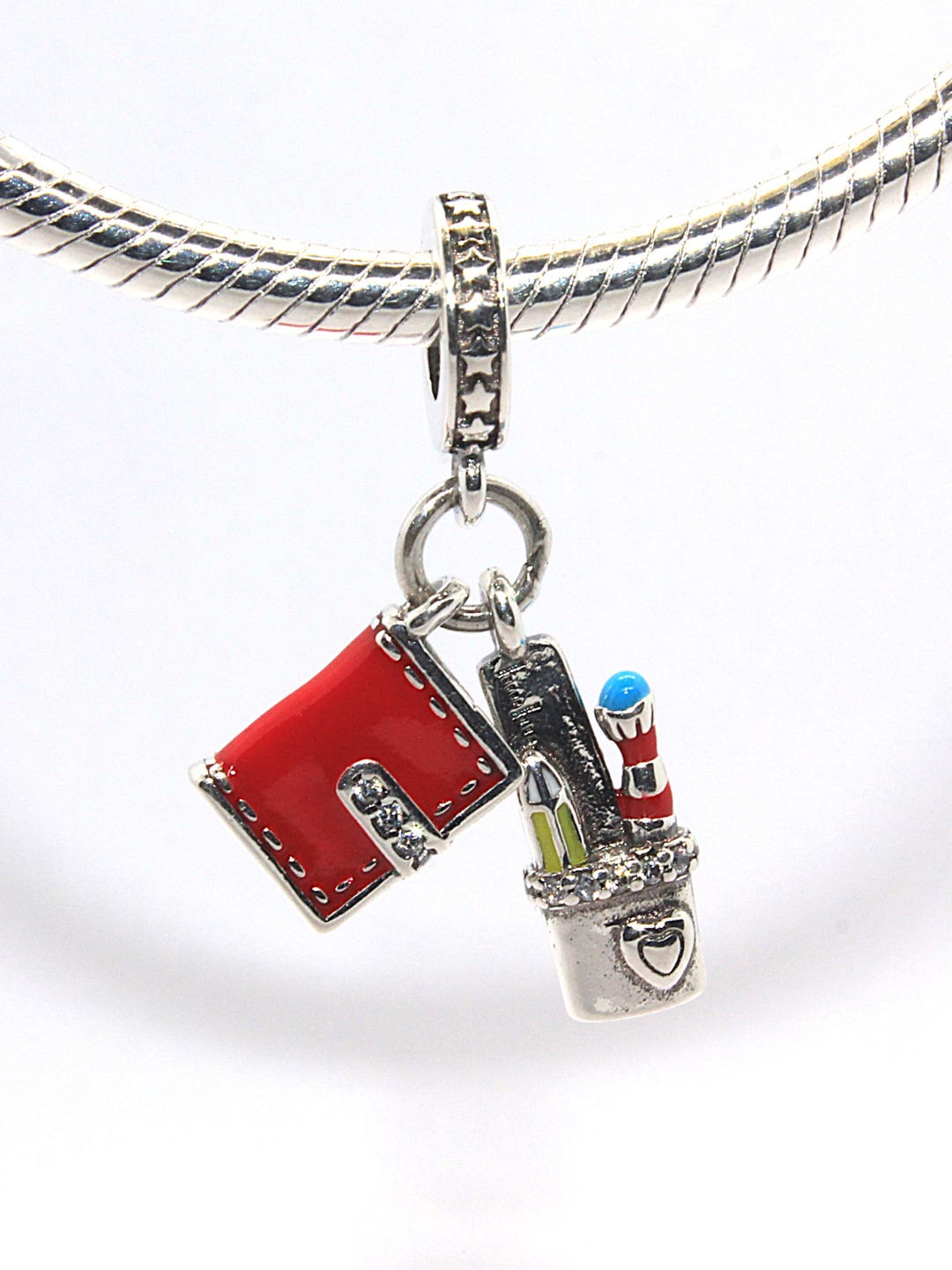 Charm, Pendant, School Supplies Design in Sterling Silver (S925 ...