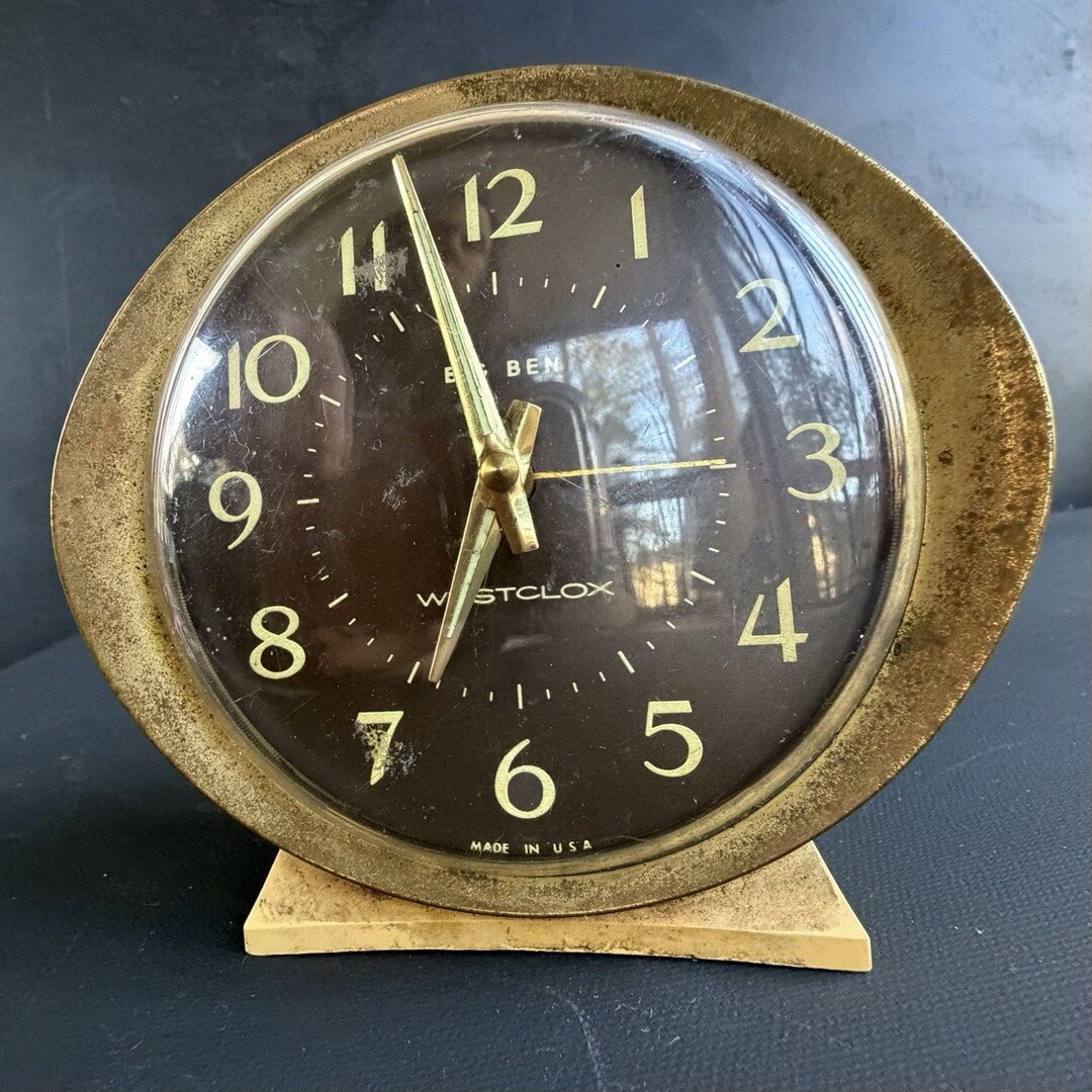 Vintage Westclox Brass Mantel Clock | Mid-century Modern Desk Shelf ...