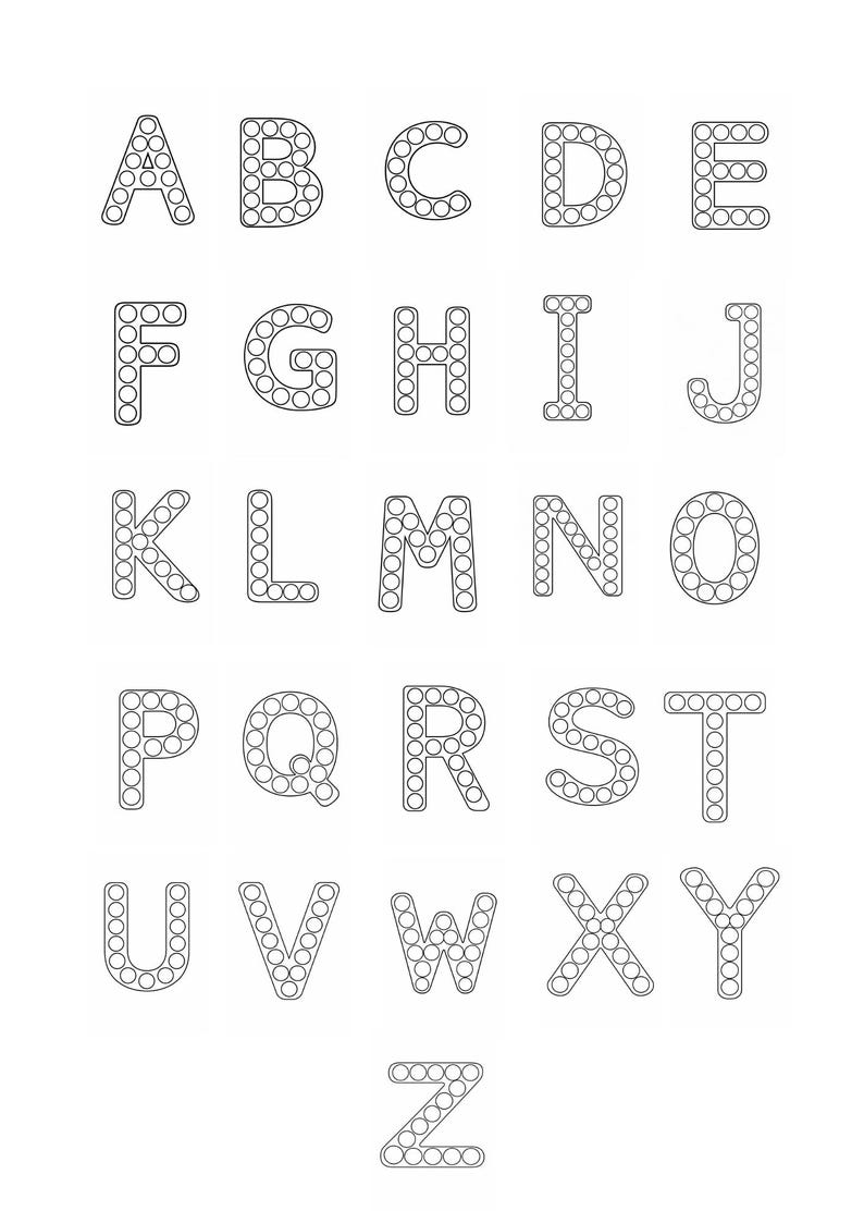 Alphabet Dot Marker Coloring Pages – ABC Printable Letters | Pre‑k ...