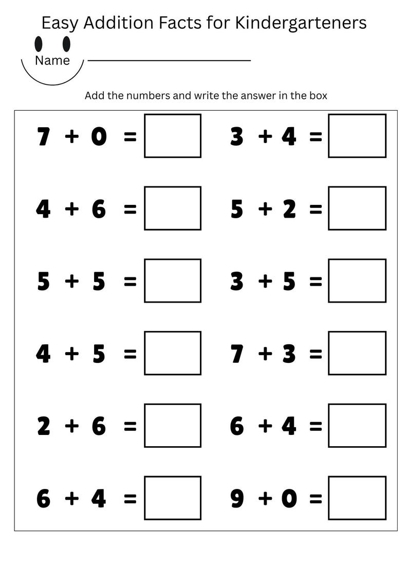 Kindergarten Math Worksheets | Addition 1-10 PDF | Printable Homeschool ...
