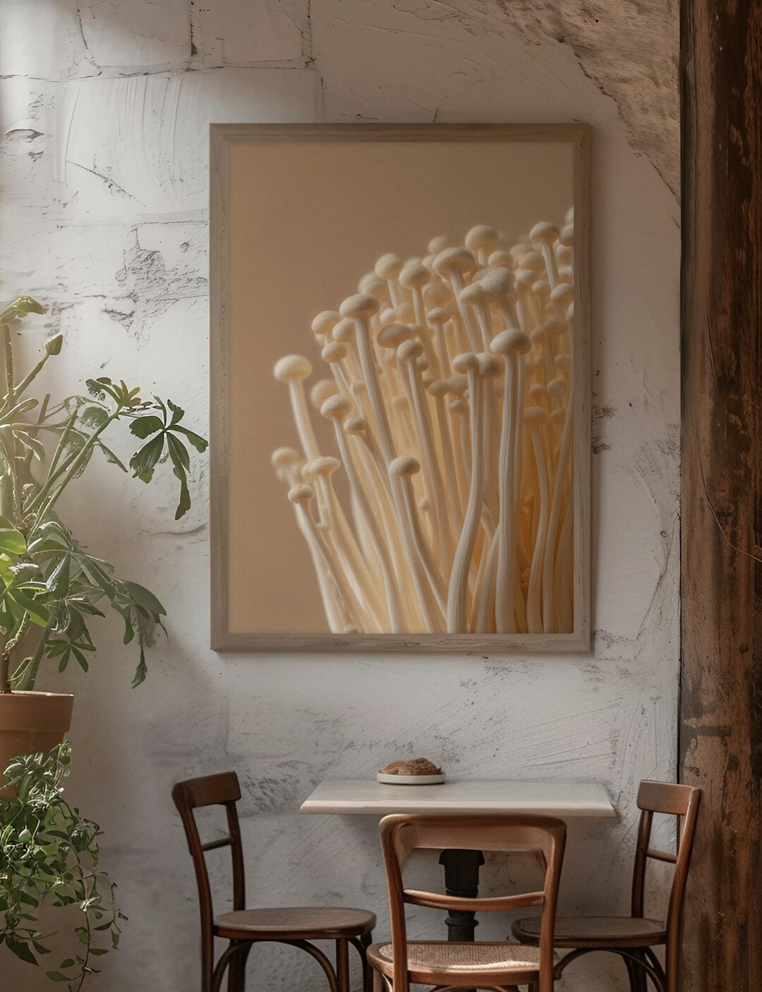 Enoki Mushroom Contemporary Organic Wall Art Minimal Sculptural Fine ...