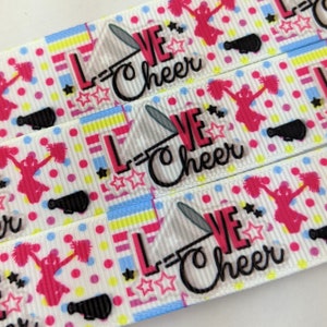 7/8 Cheer Grosgrain Ribbon I Love Cheer 22mm Cheer - Etsy