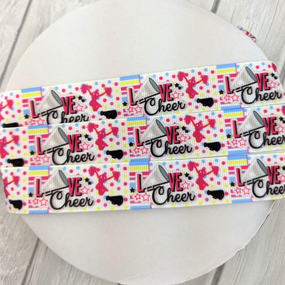 7/8 Cheer Grosgrain Ribbon I Love Cheer 22mm Cheer - Etsy