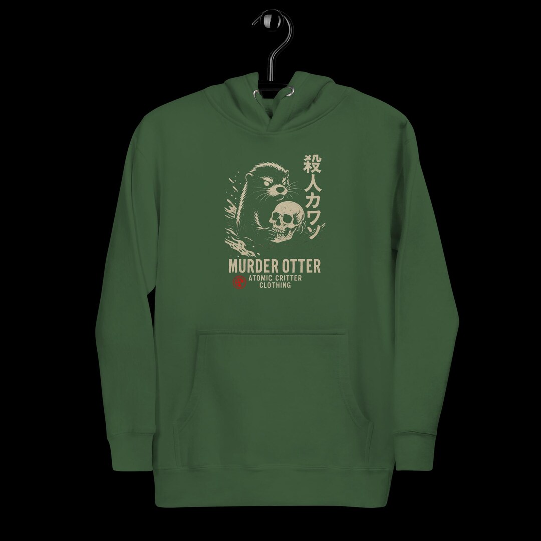 Murder Otter Unisex Hoodie Dark Colors Atomic Critter Graphic Monster ...