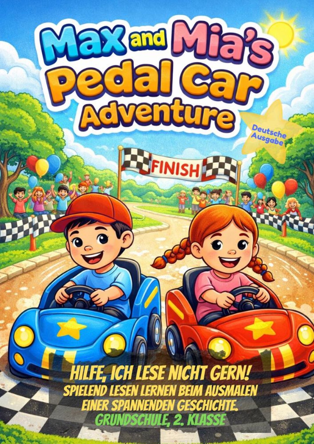 Max and Mia's Pedal Car Adventure | Reading and Coloring Book for 2nd ...