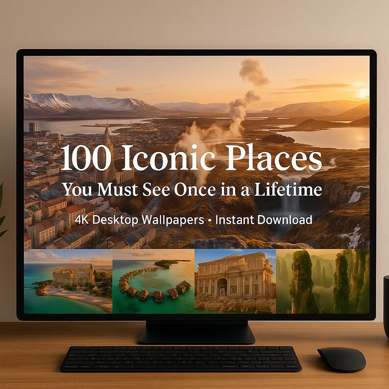 100 Iconic Places 4K Desktop Wallpapers - Travel Digital Download ...