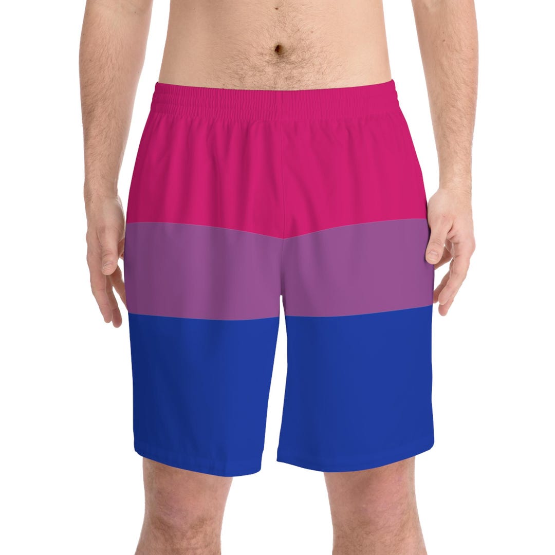 Bisexual Pride Color Block Beach Shorts | Festival Swim Trunks - Etsy