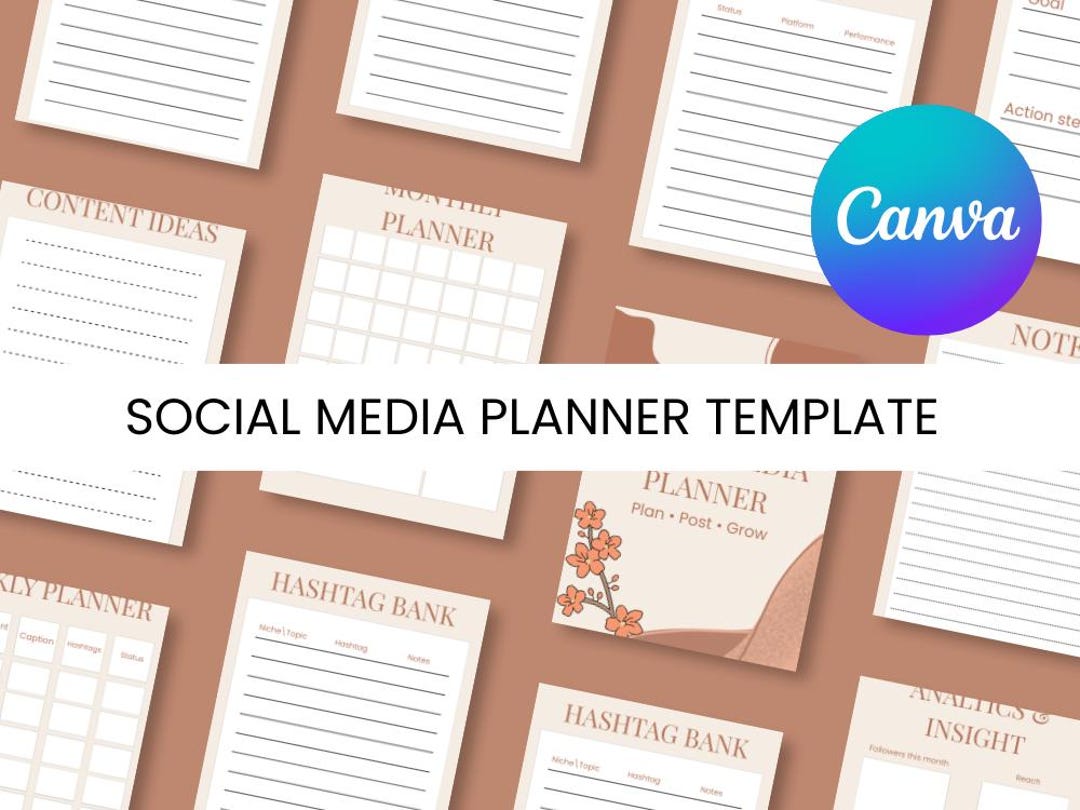 Monthly Social Media Content Planner, Instagram, A4 A5 Letter (canva ...
