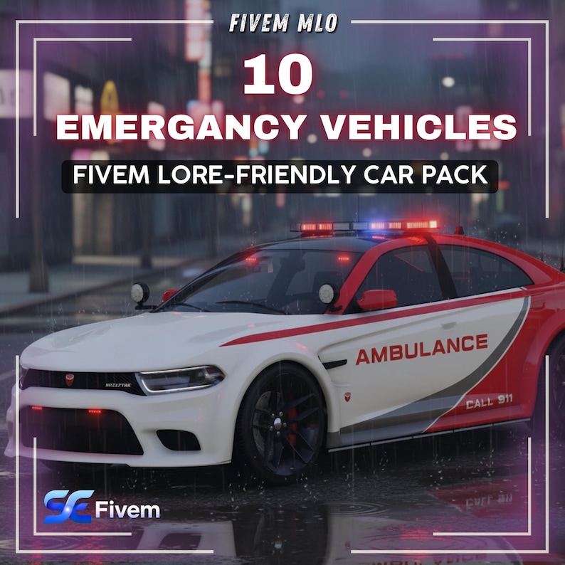 10 EMS Emergency Vehicles Pack | Fivem Lore-friendly Ambulance Car Pack ...