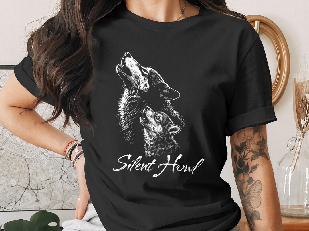 Silent Howl Wolf T-shirt, Graphic Tee, Animal Lover Gift, Nature ...