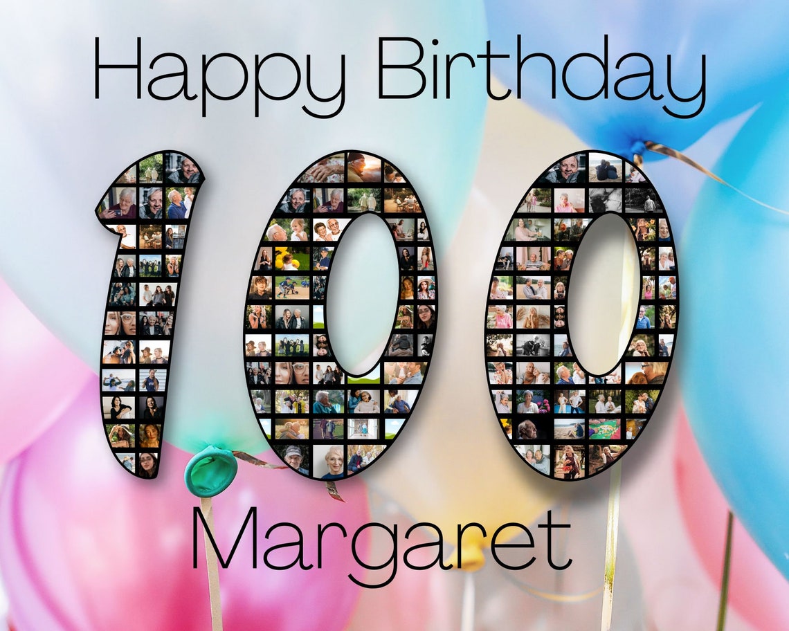 100th Birthday Gift 100 Year Old Gift Ideas 100 Number Photo - Etsy