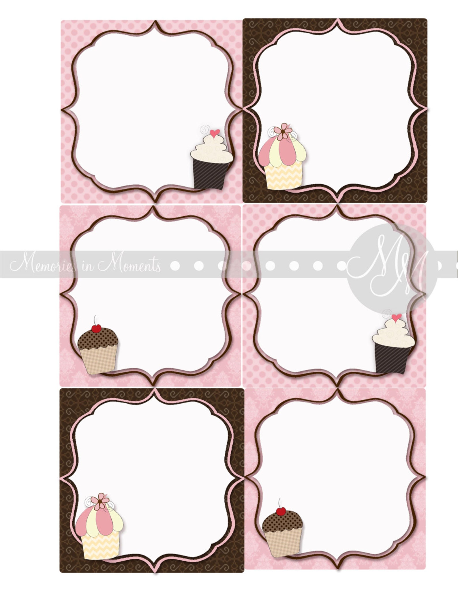 Cupcake Tags - Appx. 3.5 Inch Square - Etsy