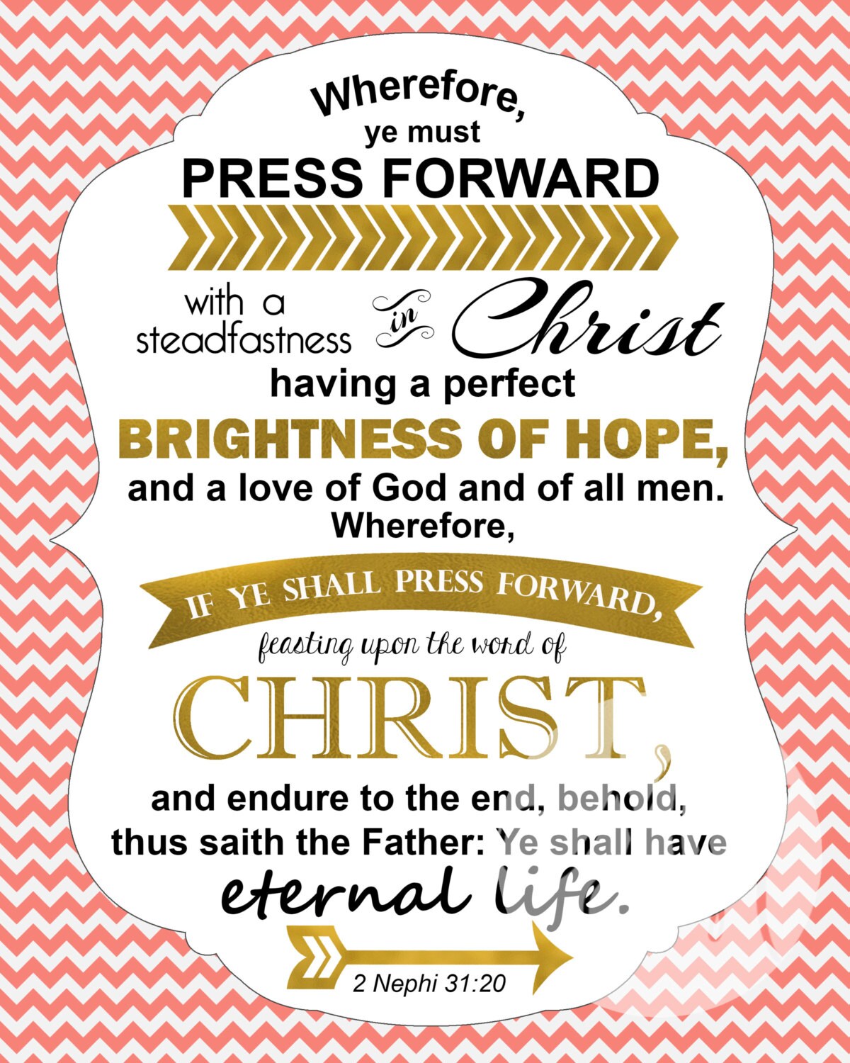 4x6 Press Forward With a Steadfastness in Christ. 2016 Mutual Theme ...